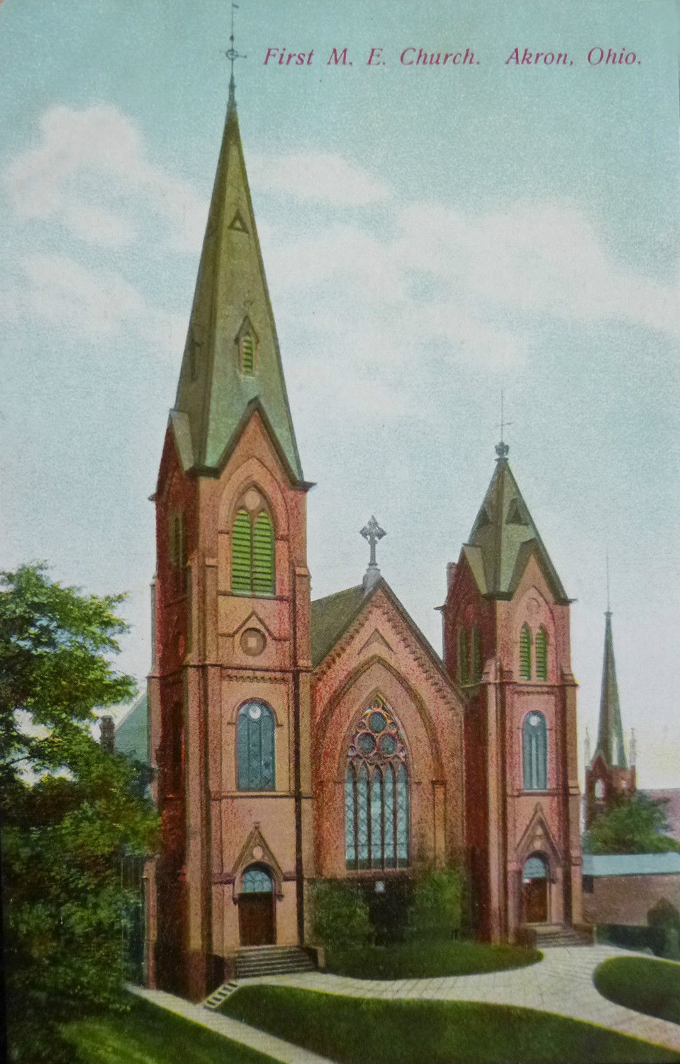 First Methodist Episcopal Church - Akron Postcards