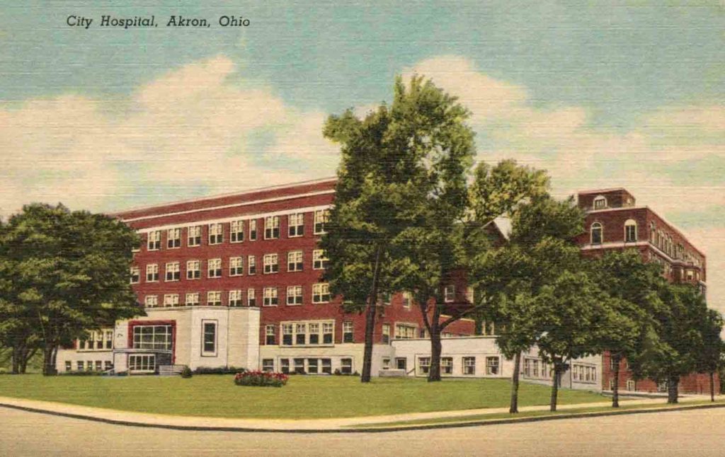 City Hospital - Akron Postcards