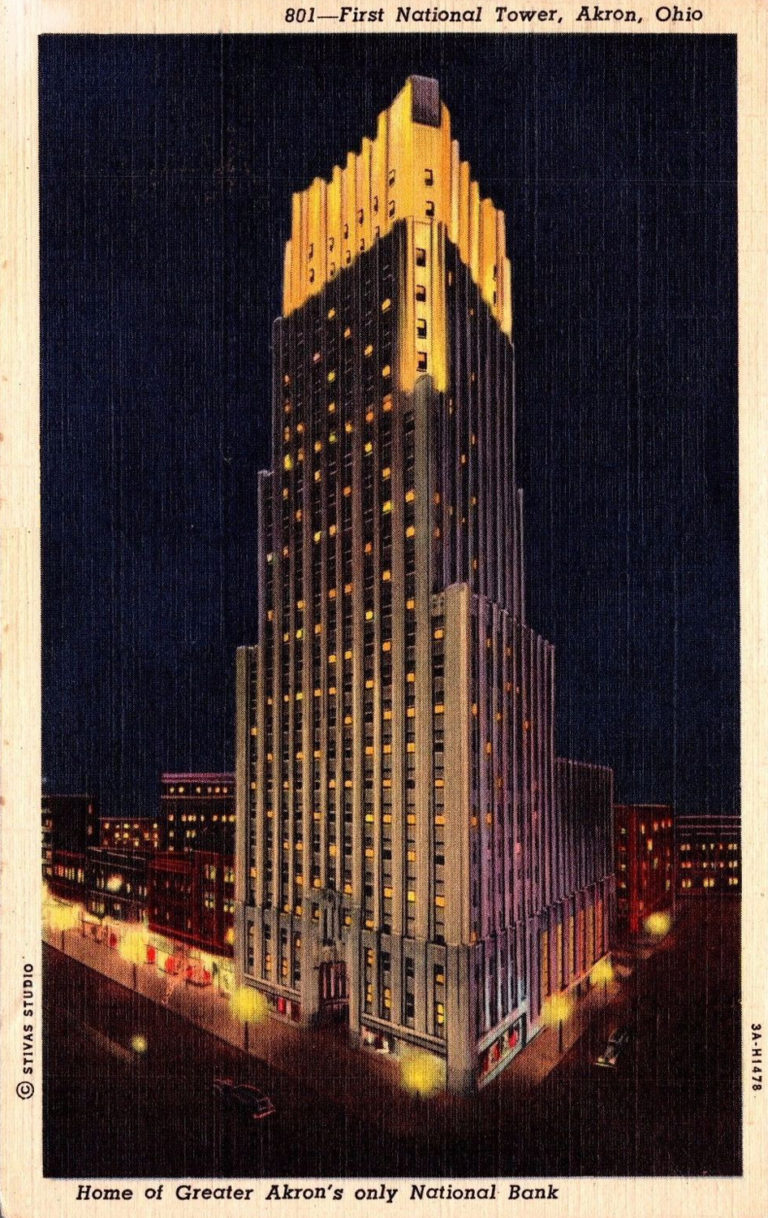 First National Tower - Akron Postcards