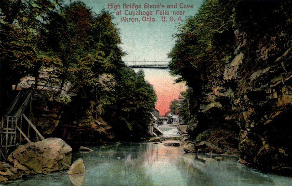 Gorge - High Bridge Glenn's and Falls - Akron Postcards