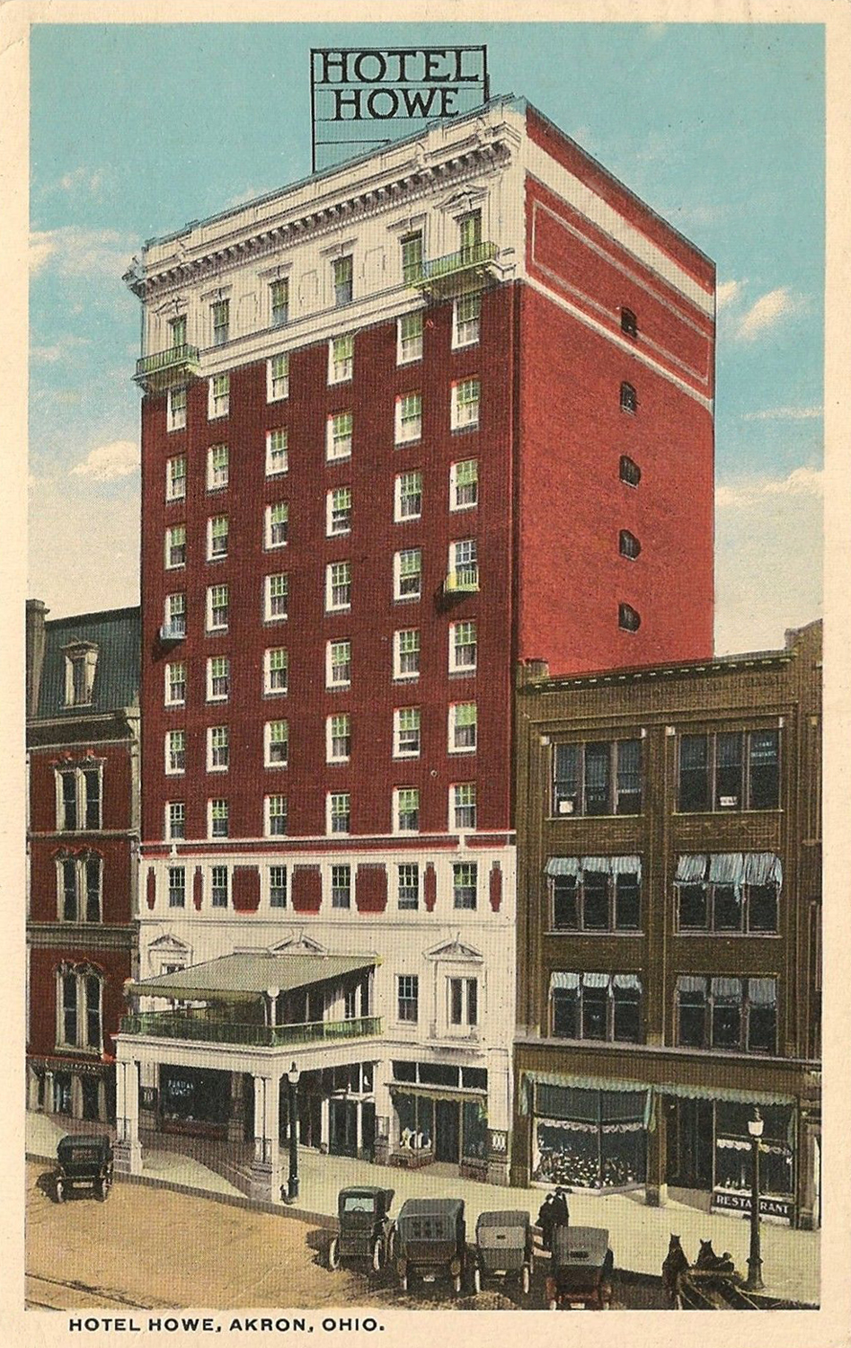 Hotel Howe - Akron Postcards